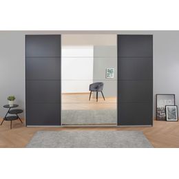 Schwebet&uuml;renschrank Rauch "Kleiderschrank Schrank Garderobe KOLUNA mit Spiegel", grau (graumetallic), B:315cm H:210cm T:62cm, Holzwerkstoff, Schr&auml;nke, Schwebet&uuml;renschrank, Breiten 203/271/315/360 cm H&ouml;hen 210/229 cm MADE IN GERMANY