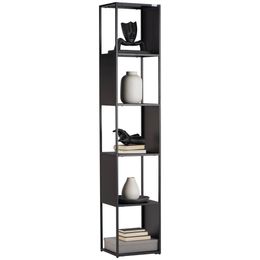 CARRYHOME Regal, Schwarz, Metall, 4 F&auml;cher, 37x188x30 cm, Beim&ouml;bel erh&auml;ltlich, stehend, Wohnzimmer, Regale, B&uuml;cherregale