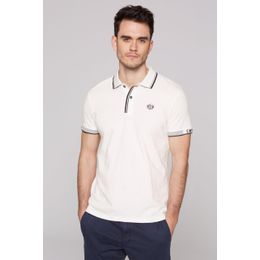 Poloshirt CMPD, Herren, Gr. 4XL, wei&szlig;, Piqu&eacute;, Material: 100% Baumwolle, bedruckt, regular fit normal, hoch geschlossener Ausschnitt, eingesetzt B&uuml;ndchen, Shirts, aus Baumwolle