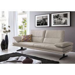 2,5-Sitzer W.Schillig "broadway, Designsofa mit tollem Sitzkomfort", braun (sesame s22), B:236cm H:94cm T:96cm, Flachgewebe S22 (100% Polyester), Sofas, Sitztiefenverstellung, Kopfteil- & Seitenteilverstellung, Breite 216cm