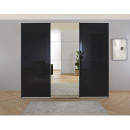 Schwebet&uuml;renschrank Rauch "Kleiderschrank Schrank Garderobe KOLUNA mit Glast&uuml;ren und Spiegel", graumetallic, glas basalt, B:271cm H:229cm T:62cm, Holzwerkstoff, Schr&auml;nke, Schwebet&uuml;renschrank, Breiten 203/271/315/360 cm H&ouml;hen 210/229 cm MADE IN GERMANY