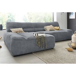 Ecksofa DOMO collection "Cesena moderne Polsterecke mit flachen Armlehnen, L-Form", grau (steel), B:288cm H:81cm T:175cm, Sofas, Ecksofa, fester Sitzkomfort, frei im Raum stellbar