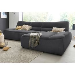 Ecksofa DOMO collection "Cesena moderne Polsterecke mit flachen Armlehnen, L-Form", grau (anthrazit), B:288cm H:81cm T:175cm, Sofas, Ecksofa, fester Sitzkomfort, frei im Raum stellbar