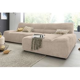 Ecksofa DOMO collection "Cesena moderne Polsterecke mit flachen Armlehnen, L-Form", beige, B:288cm H:81cm T:175cm, Sofas, Ecksofa, fester Sitzkomfort, frei im Raum stellbar