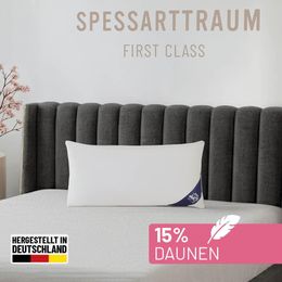 Federkissen Spessarttraum "FIRST CLASS, Kopfkissen 1-tlg. oder 2-tlg. 40x80 oder 80x80 cm", wei&szlig;, B:40cm L:80cm, Bezug: 100% Baumwolle. F&uuml;llung: 85% Federn, 15% Daunen, Kopfkissen, hergestellt in Deutschland, allergikerfreundlich, im Set g&uuml;nstiger