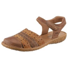 Sandale Josef Seibel "Rosalie 33", Damen, Gr. 37, camelfarben, Leder, Schuhe Sandale, Klettschuh, Komfortschuh mit geschlossenem Zehenbereich, G-Weite