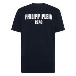T-Shirt Philipp Plein "T-Shirt Rundhalsausschnitt Ss", Jungen, Gr. L, 24, navy, Obermaterial: 100% Baumwolle, Shirts T-Shirt