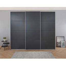 Schwebet&uuml;renschrank Rauch "Kleiderschrank Schrank Garderobe KOLUNA mit Dekor-Front", graumetallic, B:271cm H:229cm T:62cm, Holzwerkstoff, Schr&auml;nke, Schwebet&uuml;renschrank, Breiten 203/271/315/360 cm H&ouml;hen 210/229 cm MADE IN GERMANY