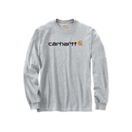 T-Shirt Carhartt "Long-Sleeve Logo", Damen, Gr. L, grau (erdgrau), Obermaterial: 90% Baumwolle CO. 10% Polyester PES., Shirts T-Shirt