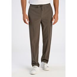 Stoffhose LINDBERGH "Freizeithose Relaxed Fit", Herren, Gr. L, gr&uuml;n (dk army), Obermaterial: 65% Polyester, 31% Viskose, 4% Elasthan, meliert, relaxed fit, Hosen Stoffhose