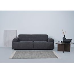 3-Sitzer Home Affaire "Linkka, Breite 237 cm", schwarz (onyx), B:237cm H:75cm T:94cm, 90% PES, 10% Nylon, Sofas, in einem weichen Chenille-Stoff, mit Wellenunterfederung