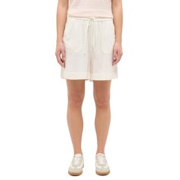 Shorts Mustang "Damen Style Hilo Shorts", Damen, Gr. L, 2013 sanftes wei&szlig;, 70% Viskose, 30% Leinen, unifarben, relaxed fit, Hosen Shorts