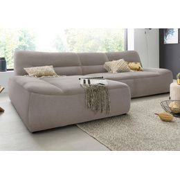 Ecksofa DOMO collection "Cesena moderne Polsterecke mit flachen Armlehnen, L-Form", grau (stone), B:288cm H:81cm T:175cm, Sofas, Ecksofa, fester Sitzkomfort, frei im Raum stellbar