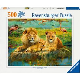 Puzzle Ravensburger "L&ouml;wen in der Savanne", bunt, Puzzles, KinderB:49cm H:36cm, Pappe, Made in Germany, B:49cm H:36cm
