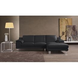 Ecksofa Egoitaliano "Shakira, Design & Sitzkomfort auf hohem Niveau, Breite 236cm, L-Form", grau (smoke), B:236cm H:84cm T:152cm, Leder &raquo;BULL&laquo; (echtes Rindsleder). Geschliffenes, pigmentiertes und behandeltes Rindsleder mit einer Dicke von 1, 3-1, 5 mm. Dieses Leder zeigt eine ziemlich weiche Hand mit einem halb undurchsichtigen Aussehen. Es handelt sich um ein gesch&uuml;tztes Leder. Eine leichte Deck
