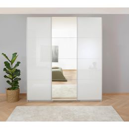 Schwebet&uuml;renschrank Rauch "Kleiderschrank Schrank Garderobe KOLUNA Hochglanz-Front und Spiegel", alpinwei&szlig;, hochglanz wei&szlig;, B:203cm H:229cm T:62cm, Holzwerkstoff, Schr&auml;nke, Schwebet&uuml;renschrank, Breiten 203/271/315/360 cm H&ouml;hen 210/229 cm MADE IN GERMANY