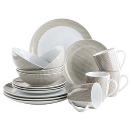 M&auml;ser Kombiservice M&Auml;SER "KITCHEN TIME II, Geschirr-Set, Porzellan", beige, 16 Stk., Porzellan, Geschirr-Sets, Kombiservice
