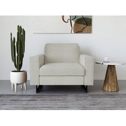 Loveseat Home Affaire "Pinto 105 cm, Cord, Chenille, Lederoptik", beige (natural), B:105cm H:85cm T:97cm, 90% Polyester, 10% Nylon, Sessel, mit Keder, Metallf&uuml;&szlig;en und auch in Cord Bezug erh&auml;ltlich