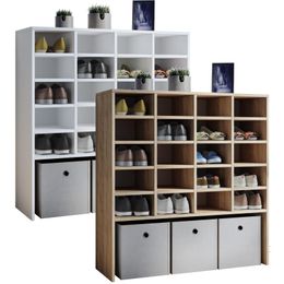 Vcm Holz Schuhregal Ma&szlig;e ca. H. 99 x B. 92 x T. 33 cm Schuhkommode mit 20 F&auml;cher Schuhschrank - Hinsol XL