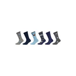 Socken s.Oliver "6er Pack", Damen, Gr. 31-34, grau (dunkelgrau melange), 63% Baumwolle, 35% Polyamid, 2% Elasthan, gemustert, Socken Socken, 6er Pack aus OCS zertifizierter Bio-Baumwolle