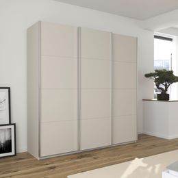 Schwebet&uuml;renschrank Rauch "Kleiderschrank Schrank Garderobe KOLUNA mit Dekor-Front", beige (champagner), B:203cm H:210cm T:62cm, Holzwerkstoff, Schr&auml;nke, Schwebet&uuml;renschrank, Breiten 203/271/315/360 cm H&ouml;hen 210/229 cm MADE IN GERMANY