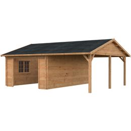 Garage Palmako "Roger, ohne Tor", braun, H:316cm, Massivholz, Garagen, BxTxH: 706x619x316 cm