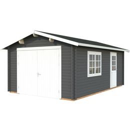 Garage Palmako "Roger, mit Holztor", dunkelgrau, wei&szlig;, H:276cm, Massivholz, Garagen, BxTxH: 426x598x276 cm