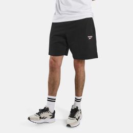 Sweatshorts Reebok "ID SMALL LOGO SHORTS", Herren, Gr. S, N-Gr, schwarz, Obermaterial: 70% Baumwolle, 30% Polyester, Hosen Sweatshorts, sportlicher Stil
