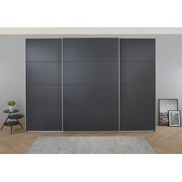 Schwebet&uuml;renschrank Rauch "Kleiderschrank Schrank Garderobe KOLUNA mit Dekor-Front", graumetallic, B:315cm H:229cm T:62cm, Holzwerkstoff, Schr&auml;nke, Schwebet&uuml;renschrank, Breiten 203/271/315/360 cm H&ouml;hen 210/229 cm MADE IN GERMANY