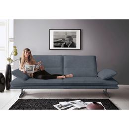 2,5-Sitzer W.Schillig "broadway Designsofa mit hohem Sitzkomfort", blau (blau z69), B:236cm H:94cm T:96cm, Longlife Xtra-Leder Z69: Das feinnarbige, gedeckte Softleder Z69 besticht durch seine au&szlig;ergew&ouml;hnliche Weichheit im trendigen &raquo;Vintage-Look&laquo;, Hautst&auml;rke 0, 9 - 1, 1 mm, Sofas, Sitztiefenverstellung, Kopfteil- & Seitenteilverstellung, Breite 236cm