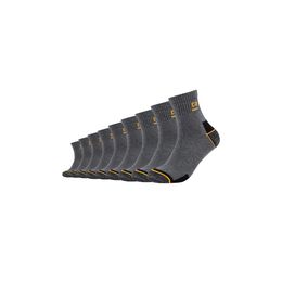 Kurzsocken Camano "9er Pack", Damen, Gr. 47-49, grau (dunkelgrau melange), 80% Baumwolle, 17% Polyester, 3% Elasthan, Colorblocking, Socken