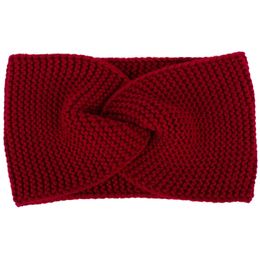 Stirnband styleBREAKER "Krausstrick Stirnband Twist Knoten", Damen, rot (bordeaux, rot), Obermaterial: 100% Polyacryl PAN., Modisch, M&uuml;tzen Stirnband