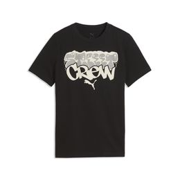 T-Shirt Puma "Mid 90s Graphic T-Shirt Jungen", Jungen, Gr. 164, schwarz, Obermaterial: 100% Baumwolle. Rippe: 71% Baumwolle, 29% Polyester, bedruckt, regular fit, Rundhals, Shirts T-Shirt