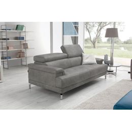 2,5-Sitzer Egoitaliano "Soul, Design und Sitzkomfort auf hohem Niveau, tolle Details", grau (steingrau), B:200cm H:76cm T:106cm, Luxus-Micofaser Lederoptik (100% Polyester) ist ein neues technisches Gewebe mit einem visuellen und taktilen Aspekt, der dem Nubuk sehr nahe kommt, mit innovativen Eigenschaften. Seine au&szlig;erordentliche Weichheit kommt von einem exklusiven Produktionsprozess, der Unreinh