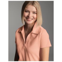 Poloshirt TRIGEMA "TRIGEMA Poloshirt ohne Knopfleiste", Damen, Gr. L, puder, Piqu&eacute;, 100% Baumwolle, Basic, ohne Ausschnitt, Shirts