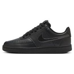 Sneaker Nike SPORTSWEAR "WMNS COURT VISION LOW", Herren, Gr. 39, schwarz, schwarz, Leder, Synthetik, Schuhe Sneaker, Design auf den Spuren des Air Force 1