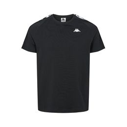 Kurzarmhemd Kappa "Kappa T-shirt KMBanda", Herren, Gr. L, Normalgr&ouml;&szlig;en, schwarz, wei&szlig;, Obermaterial: 100% Baumwolle, Hemden