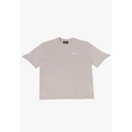 T-Shirt DROPSIZE "Dropsize HEAVY OVERSIZE STRTCLB T-SHIRT", Damen, Gr. L, pumice stone, 100% Baumwolle, bedruckt, oversize, Rundhals, Shirts T-Shirt