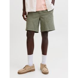Jack & Jones Shorts JACK & JONES "JPSTJAIDEN WAVY JOGGER SHORTS REG SN", Herren, Gr. L, N-Gr, vetiver, Web, Obermaterial: 100% Baumwolle, unifarben, relaxed fit kniefrei, Hosen Shorts, Baumwolle, locker geschnitten