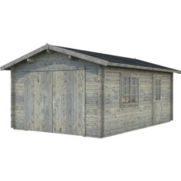 Garage Palmako "Roger", grau, Massivholz, Garagen, BxTxH: 426x598x276 cm, mit Holztor, grau