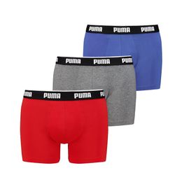 Boxershorts Puma "Puma MEN EVERYDAY BASIC BOXERS", Damen, Gr. XXL, royal sapphire, rot, grau,, Single Jersey, Obermaterial: 95% Baumwolle, 5% Elasthan, k&ouml;rpernah, Unterhosen, Komfortabler elastischer Logobund