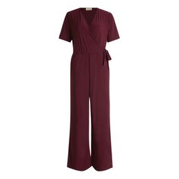 Overall Cartoon "Damen mit Bindeg&uuml;rtel", Damen, Gr. 34, Normalgr&ouml;&szlig;en, lila (schwarz aubergine), Obermaterial: 95% Polyester, 05% Elasthan, loose fit, V-Ausschnitt, Overalls Overall, Design