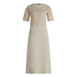 Midikleid Betty Barclay "Damen 2er Set", Damen, Gr. 36, Normalgr&ouml;&szlig;en, beige, Obermaterial: 48% Viskose, 47% Polyester, 5% Elasthan, figurumspielend lang, U-Boot-Ausschnitt, Kleider Midikleid