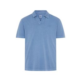 Poloshirt Brax "Style PAZ", Herren, Gr. L (52), blau, 80% Baumwolle, 20% Leinen, Shirts