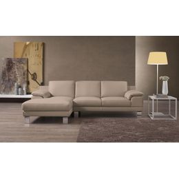 Ecksofa Egoitaliano "Shakira, Design & Sitzkomfort auf hohem Niveau, Breite 236cm, L-Form", wei&szlig; (paper), B:236cm H:84cm T:152cm, Leder &raquo;BULL&laquo; (echtes Rindsleder). Geschliffenes, pigmentiertes und behandeltes Rindsleder mit einer Dicke von 1, 3-1, 5 mm. Dieses Leder zeigt eine ziemlich weiche Hand mit einem halb undurchsichtigen Aussehen. Es handelt sich um ein gesch&uuml;tztes Leder. Eine leichte Deck