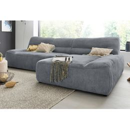 Ecksofa DOMO collection "Cesena moderne Polsterecke mit flachen Armlehnen, L-Form", grau (steel), B:288cm H:81cm T:175cm, Sofas, Ecksofa, fester Sitzkomfort, frei im Raum stellbar