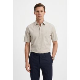 Kurzarmhemd BOSS Orange, Herren, Gr. XXL, N-Gr, open grau070, Web, Obermaterial: 100% Baumwolle, unifarben, regular fit normal, Rundhals, abgesteppte Kante, Hemden, Regular Fit, Kentkragen, Kurzarm