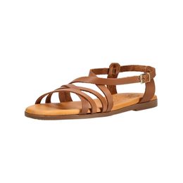 Riemchensandale OH MY SANDALS "Oh My Sandals Sandalen Leder", Damen, Gr. 38, braun, Leder, Schuhe Riemchensandale