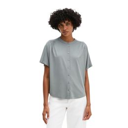 Marc O'Polo Kurzarmshirt MARC O'POLO "aus LENZING&trade; ECOVERO&trade;", Damen, Gr. L, quiet sea, Obermaterial: 94% Viskose, 6% Elasthan, unifarben, regular fit, normaler Saum, Shirts