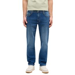 Straight-Jeans Mustang "Herren Style Washington Straight", Herren, Gr. 31, L&auml;nge 34, 703 mittelblau, Denim/Jeans, 99% Baumwolle, 1% Elasthan, unifarben, straight fit, Jeans Straight-Jeans